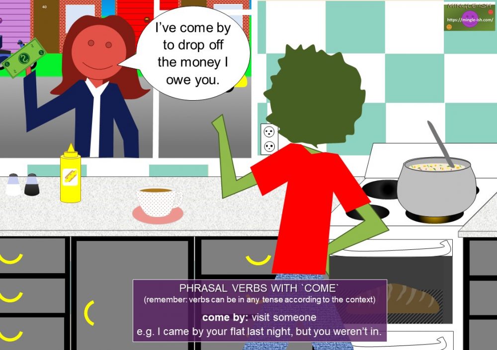 PICTURE phrasal verbs with come - Mingle-ish