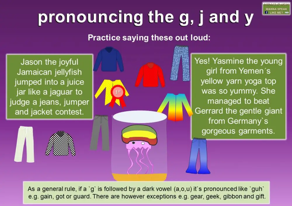 Pronouncing g, j and y in English - Mingle-ish