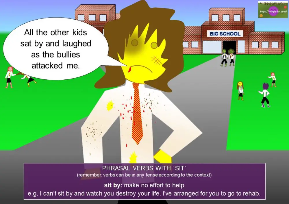Phrasal verbs with sit - WITH PICTURES - Mingle-ish