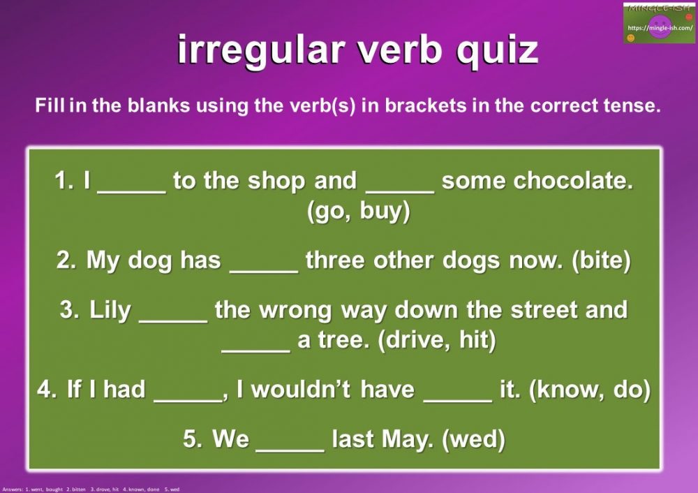 Irregular Verbs in English: Complete List with Examples - Mingle-ish