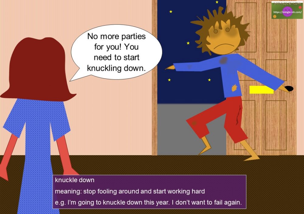 KNUCKLE idioms (body idioms) - Mingle-ish