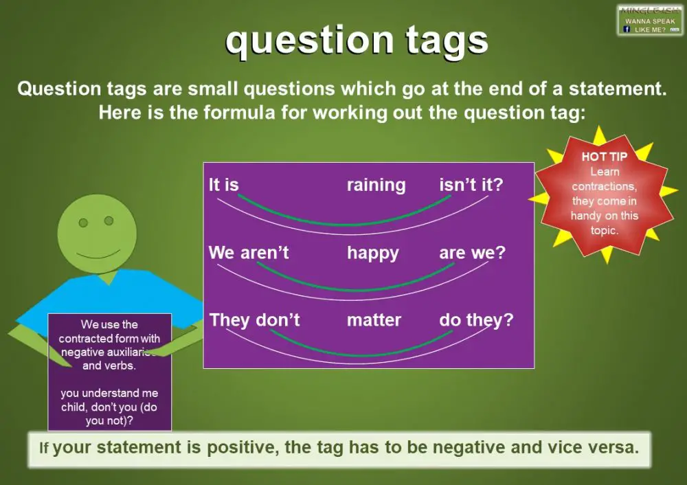 Question Tags - meaning and examples - Mingle-ish
