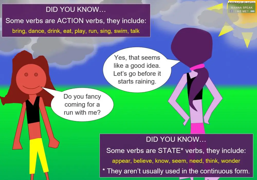 Stative (state) verbs meaning and examples - Mingle-ish