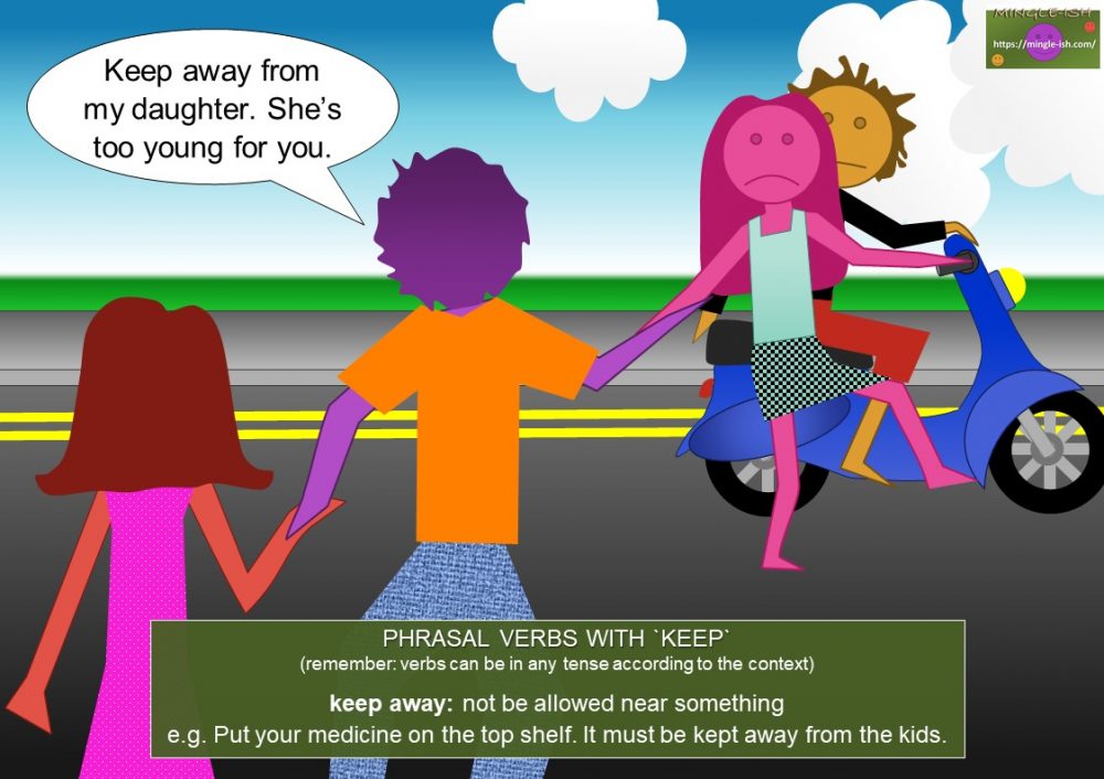 Phrasal verbs with keep WITH PICTURES - Mingle-ish
