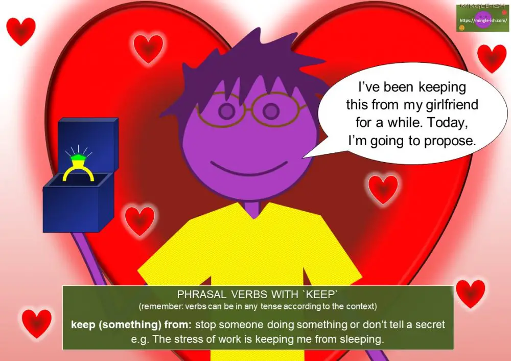 Phrasal verbs with keep WITH PICTURES - Mingle-ish