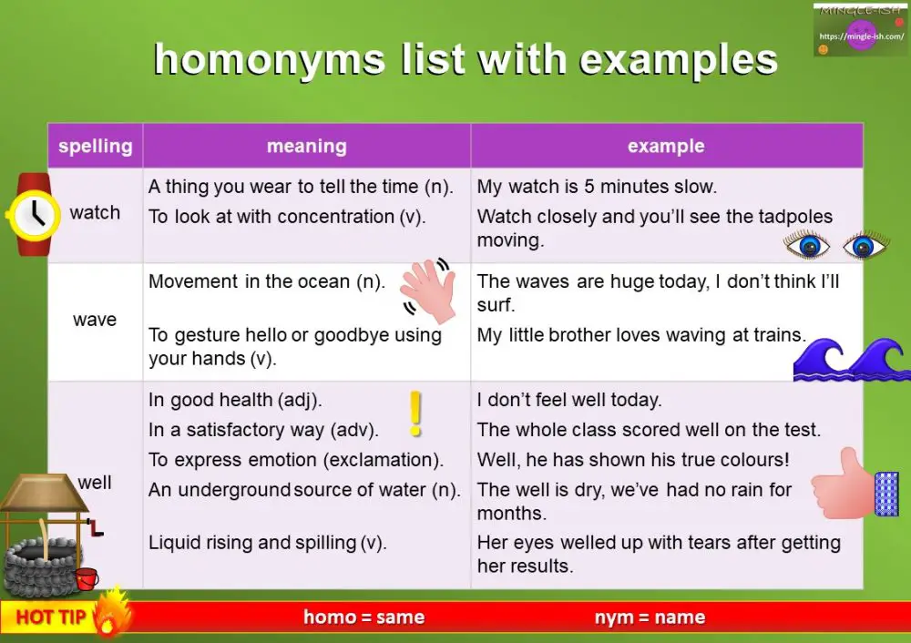 Homonyms: Definition and Examples - Mingle-ish
