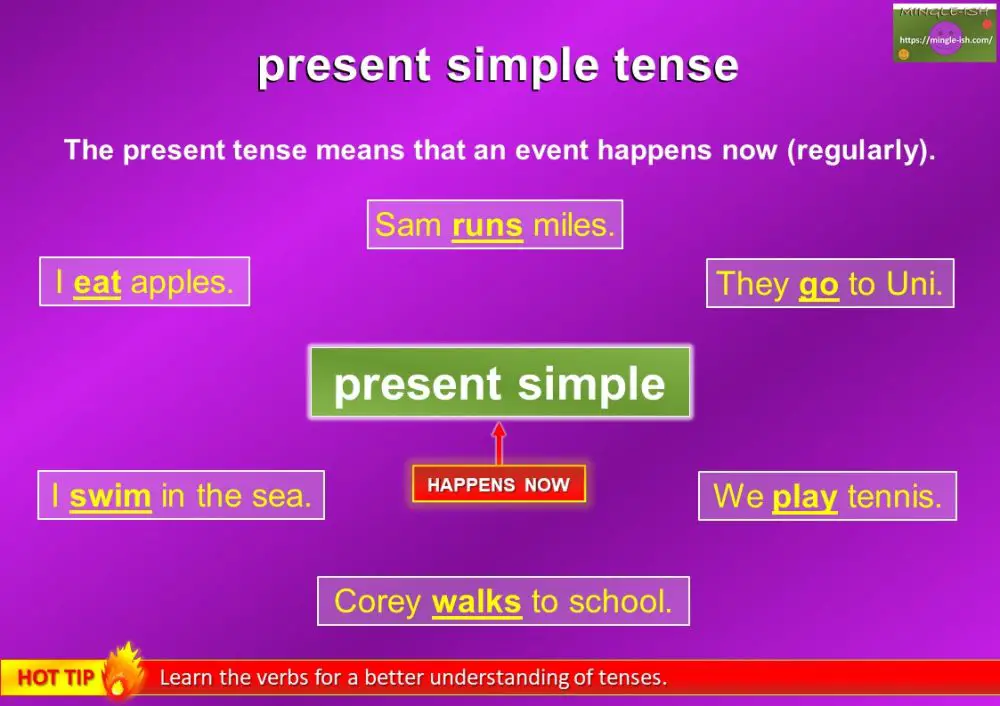 Present simple tense - Mingle-ish