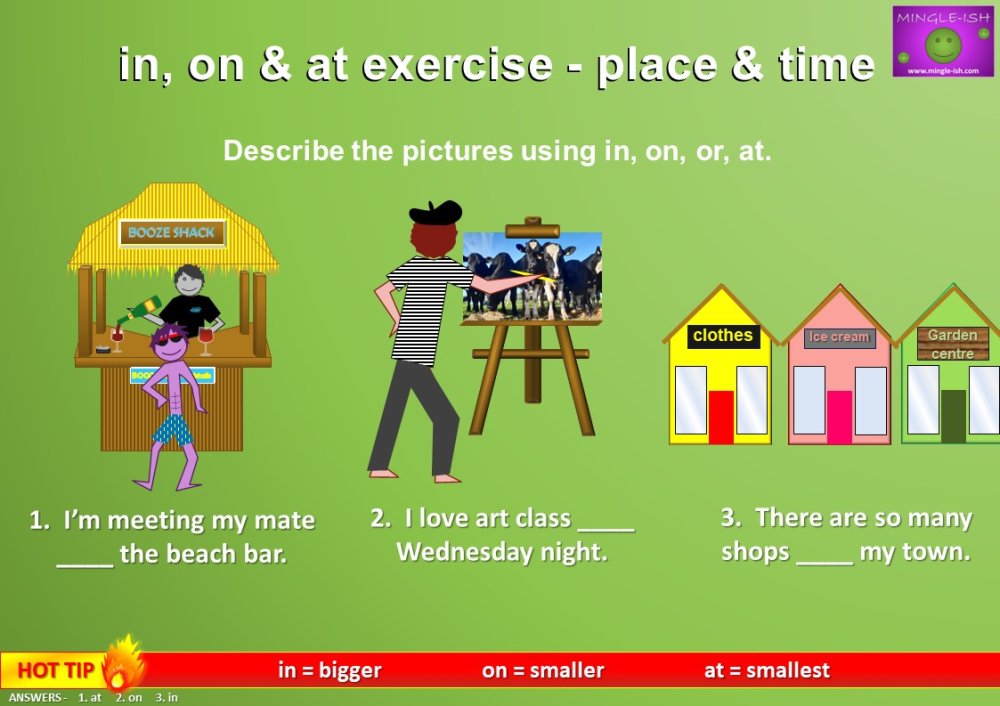 Prepositions in English - Mingle-ish