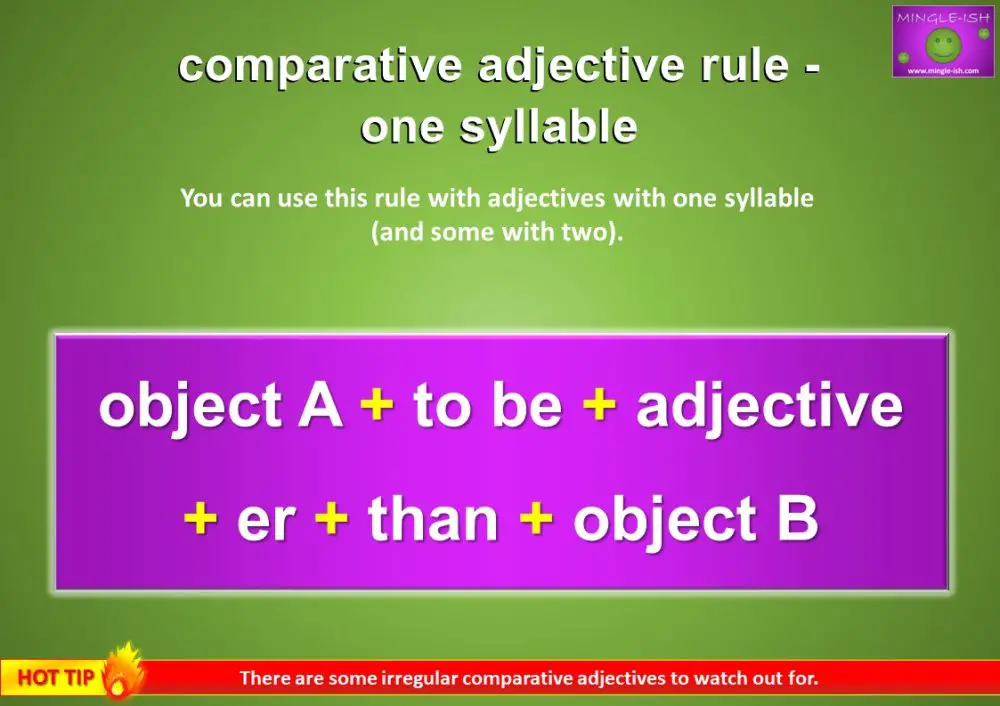 Comparative adjectives - definition and examples - Mingle-ish
