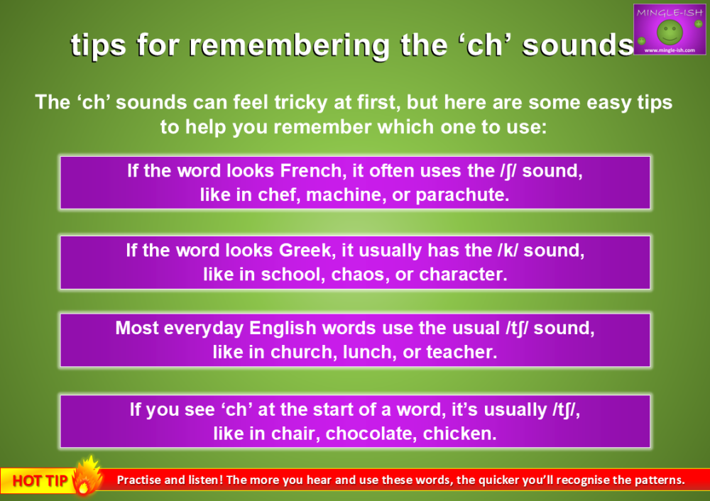 How To Pronounce 'ch' in English - Mingle-ish