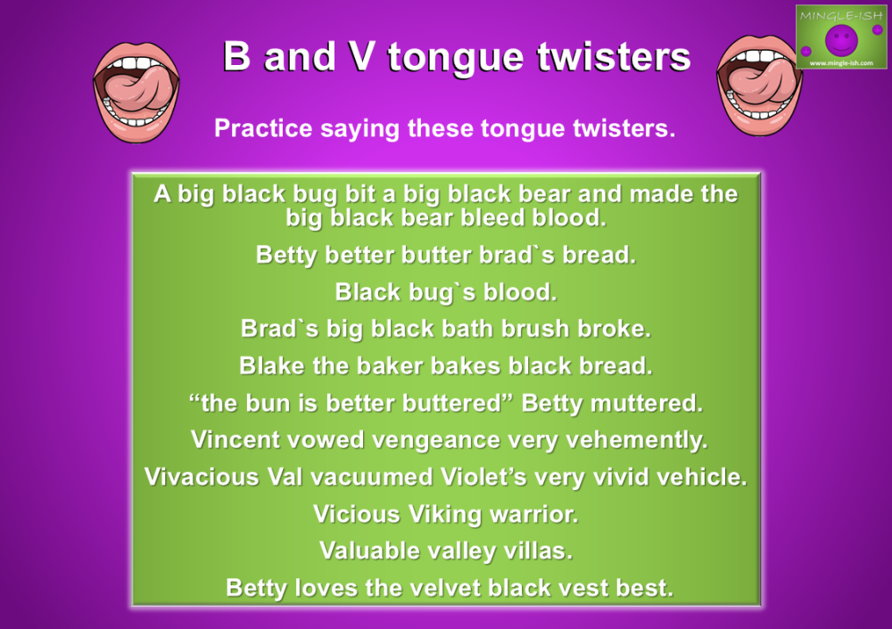 B and V Pronunciation: Differences, Examples, and Practice - Mingle-ish